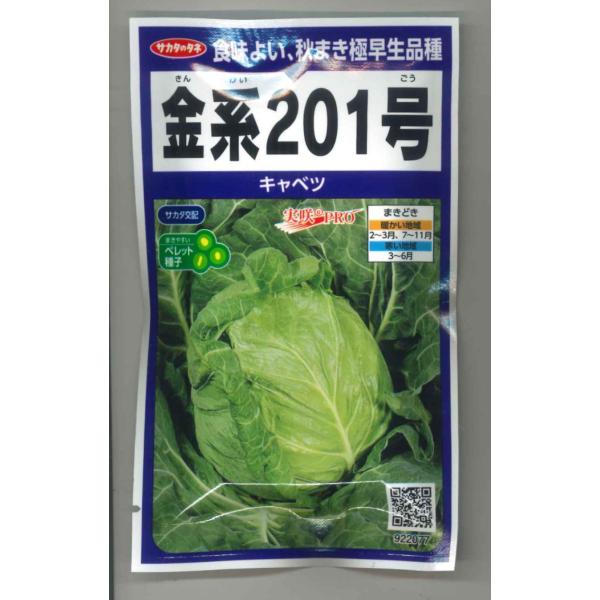 キャベツ 　金系201号（株）サカタのタネ　やわらかくておいしい！定番のロングセラー品種です種・苗・農業資材品揃え豊富！農家さん御用達のお店　グリーンロフトネモト