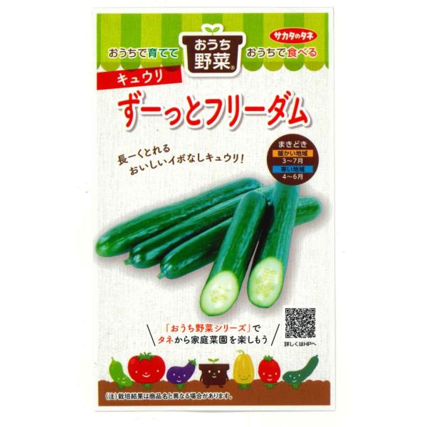 野菜種　キュウリ　　ずーっとフリーダム少しずつ長期間収穫できる！病気に強いいぼなしキュウリ！種・苗・農業資材品揃え豊富！農家さん御用達のお店　グリーンロフトネモト
