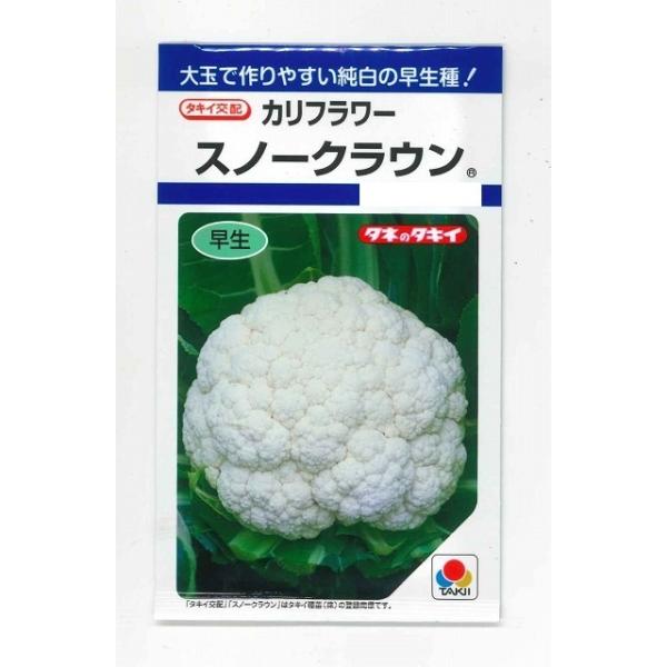 野菜種 カリフラワー スノークラウン花蕾は均斉のとれた純白の大玉で、肉厚く、品質は早生種中では特筆。種・苗・農業資材品揃え豊富！農家さん御用達のお店　グリーンロフトネモト