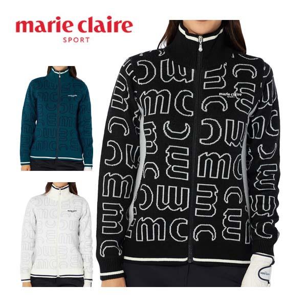 marie claire ゴルフ オススメ おすすめ アパレル ゴルフ用品 ウエア 洋服 女性 レディースウェア ウィメンズ トップス セーター ニット 長袖 長そで 柔らかい 大きめロゴ 普段 普段着 タウンユース カジュアル ストレッチ...