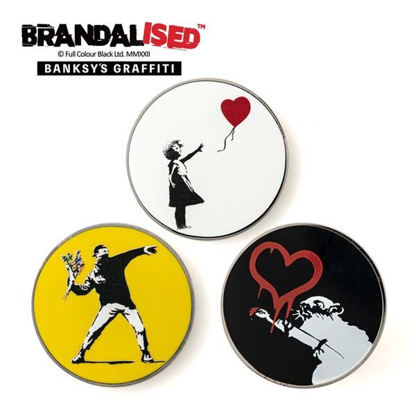 Banksy Banksy ゴルフ ゴルフ用品 ラウンド用品 おすすめ オススメ アクセサリー マーカー 目印 コイン型 ゴルフマーカー キャップクリップ スチール マグネット アート アーティスト 落書き ステンシル グラフィティ Bal...