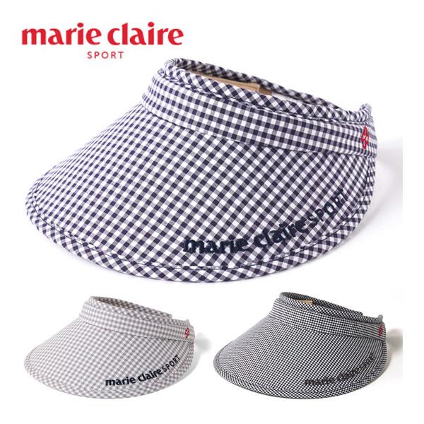 ギンガムチェックがカワイイクリップバイザー♪ヘアスタイルを崩したくない方にはマストなアイテムです。《素材》【本体】綿：100％【刺繍糸】ポリエステル：100％marie claire ゴルフ オススメ おすすめ アパレル ゴルフ用品 ウエア...