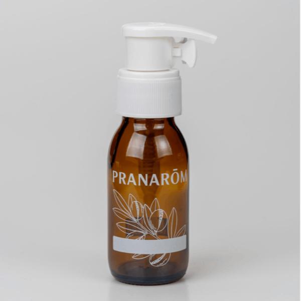 プラナロムガラスポンプボトル 60ml【PRANAROM/プラナロム】品番：02552PRODUCT INTRODUCTION商品説明内容量（入数）：1本サイズ：直径39mm×高さ119mmポンプノズル付きガラス遮光瓶