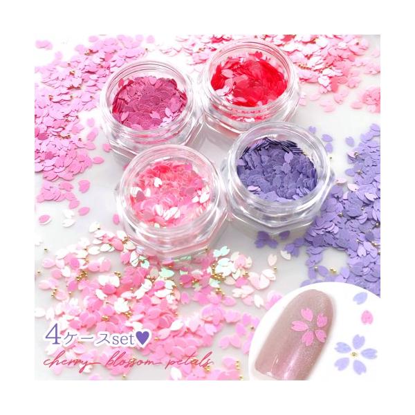 春はもちろん、一年中使える人気モチーフ「桜」♪封入やネイル、デコパーツにと色々使えます^^○数量：1セット○内容：封入4種（さくら花びらホロ4色・ブリオン）○サイズ：画像参照　○カラー：画像参照（表記のサイズは目安です。実際の寸法は個々に若...