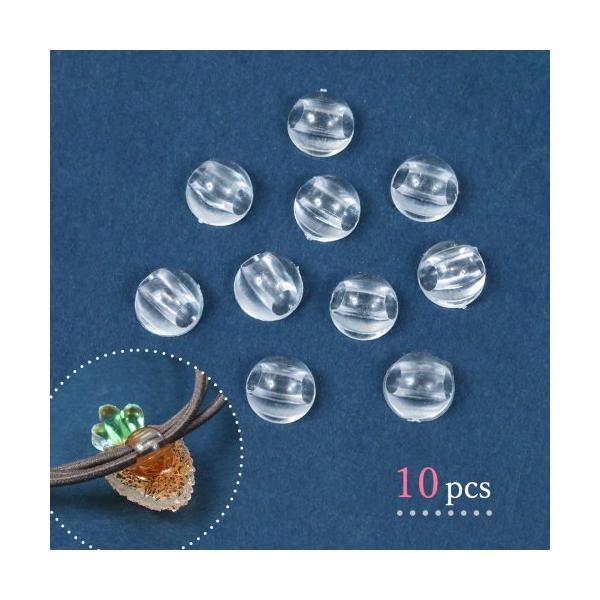 ボンドで貼るだけでオリジナルのボタンやヘアゴムなどが簡単に制作できます。透明なのでレジン制作などにもオススメです♪○数量：10個○サイズ：約6×10mm（幅8.8mm・ゴムの通し部分3.8×3.8mm）○カラー：クリア（プラスチック製）（表...