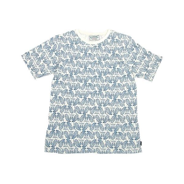 【発売日：2021年04月01日】手捺染（版を使って１枚１枚手刷りでプリント）のヘンプ オーガニックコットン天竺生地を使用した総柄プリントTシャツです。サイズ詳細：　M：着丈65cm 身幅52cm 肩幅45cm L：着丈69cm 身幅54c...