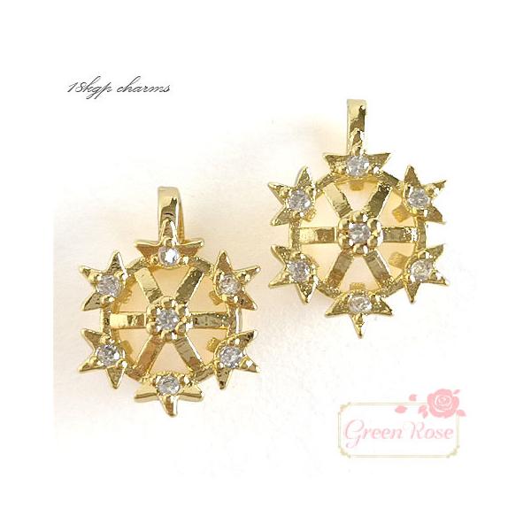 ■商品情報サイズ：(縦×横×厚み)約13×10×6mm程度 ※カンを含むカラー：ゴールド素材：真鍮、ジルコニア数量：1個