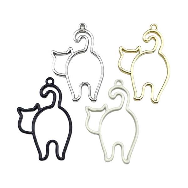 ■商品内容カラー：ゴールド、シルバー、ホワイト、ブラック素　材：金属数　量：3個サイズ(縦×横×厚み)：約27×17×1.5mm程度　※カンを含む※汚れ、細かなキズ、バリ等含まれます。