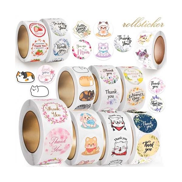 ■商品情報サイズD：【シール】約18×26mm程度、【ロール】幅約41×直径約47mm程度上記以外のシール：【シール】約25mm程度、【ロール】幅約28×直径約56mm程度カラー：画像をご覧下さい素材：紙数量：1巻(約500枚)※細かなキズ...