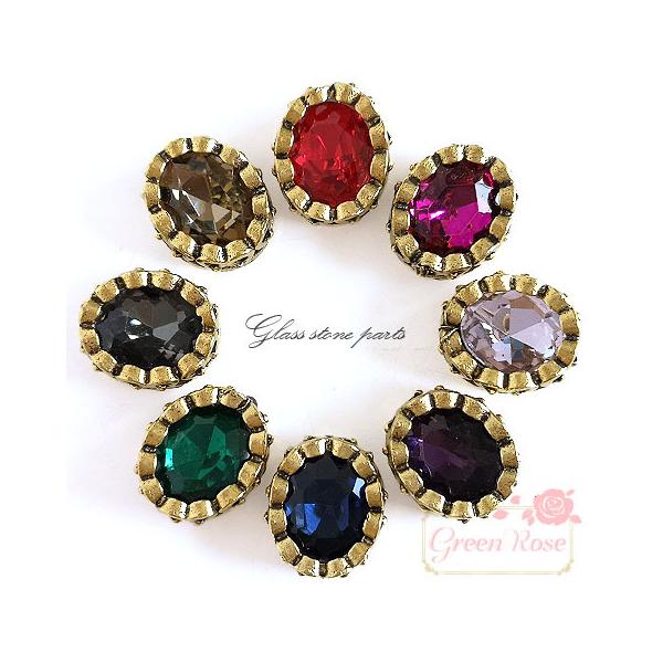 ■商品情報サイズ：(縦×横×厚み)約13×11×5mm程度カラー：画像をご参考ください。素材：金属、ガラス数量：4個