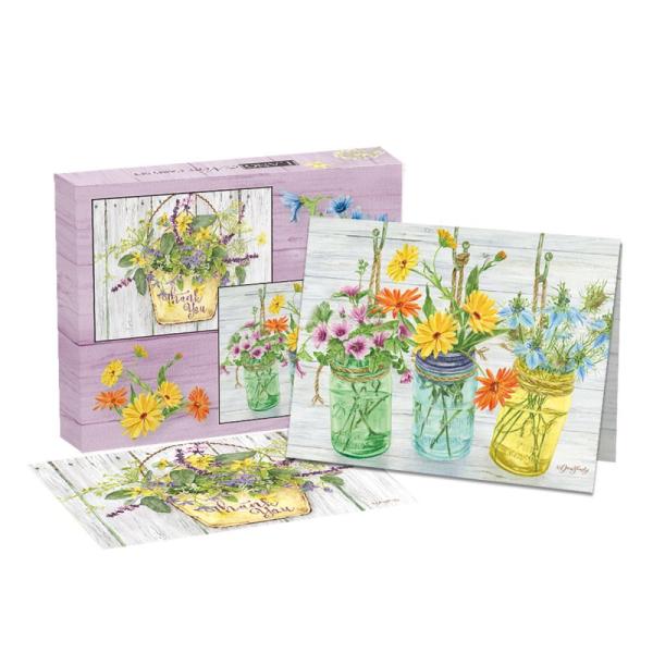 アメリカから直輸入　ラング社 カード　ハーブガーデン　Herb Garden Assorted Boxed Note Cards Jane Shasky●Jane Shaskyのアートが2種類●いろいろな場面で使用できるカード●カードと封筒...