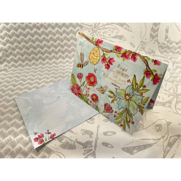 アメリカから直輸入　ラング社 メッセージカード グリーティングカード　無地カード1枚+封筒1枚　セットプレイ・ジョイフリー Pray Joyfully Note Cards 　Caroline Simas●Caroline Simasのアー...