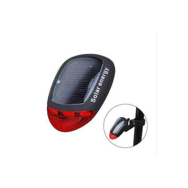 自転車 ライト ソーラー テールライト 後ろ用 後方用 サイクルライトハンドル　サドル周りに簡単に取り付け可能LEDのパターンは３種類（点灯、点滅、不規則点滅）でLEDを２灯使用ソーラー充電で電池切れの心配なし。角度調整可能のリアライト夜間...