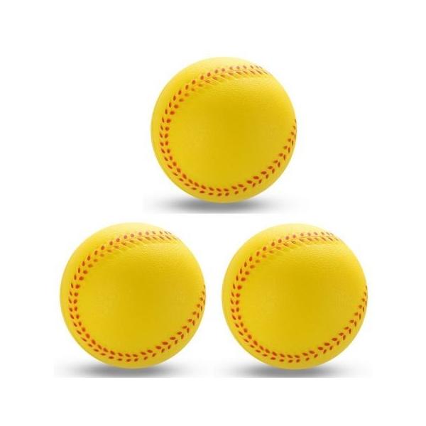 ウレタン ボール 野球 3個 練習 用 イエロー 直径 7cm 蛍光色 夜間でも目立つ バッティング トスバッティング キャッチボール トレーニング※購入前に画像後半の配送に関する注意事項もお読みください(^-^★★１０個セット、１２個セッ...