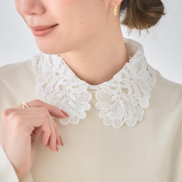 【発売日：2025年02月04日】【G-RICH】重ね着風で華やか上品♪卒入園・結婚式・フォーマルにも◎ 総レースつけ襟(オールシーズン)◆関連キーワードつけ襟 レース 付け襟 フリル つけえり 刺繍 白 黒 おしゃれ 付け衿 フォーマル ...