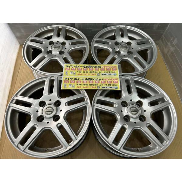 NISSAN　純正キャップ　社外アルミホイール　14　5.5j　+38　シルバー　4穴　100