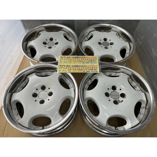 AME　SHALLEN　深リム　アルミホイール　17　7.5ｊ　+30　後塗ホワイト　4穴　100　VIPカー