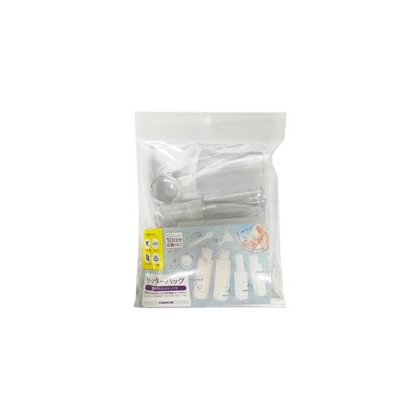 液体を機内へ持ち込むための袋と容器のセット　＊旅行用品/旅行便利グッズ/海外旅行グッズ/テロ対策グッズ/機内用品/液体持込/ボトル/容器/ケース/プッシュボトル/スプレーボトル/クリームケース/化粧水/乳液/じょうご/ヘラ/スポイト＊【スマ...