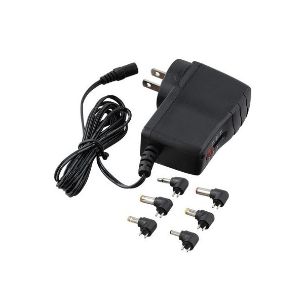 6種類の先端プラグが付属したアダプター　＊旅行用品/旅行便利グッズ/海外旅行グッズ/海外対応/海外で使える/AC電源/パソコン/PC用品/PCグッズ/変換プラグ/3V/4.5V/6V/7.5V/9V/12V/汎用/AC/DC/電圧切替/変換...