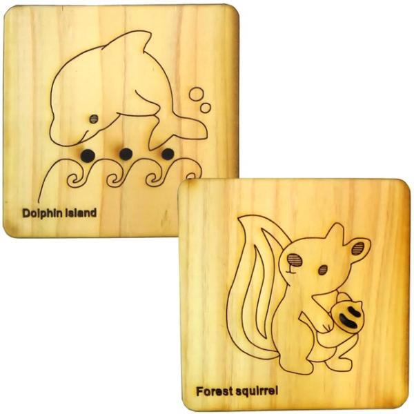 【10個単位】でご注文下さい！激安商品！ひのきを使用した可愛い動物柄コースター *インテリア/コースター/檜/キッチン/台所/景品*【スマートフォンでご覧のお客様】サイズ・納期目安などの詳しい情報は「商品情報をもっと見る」をご参考くださいませ。