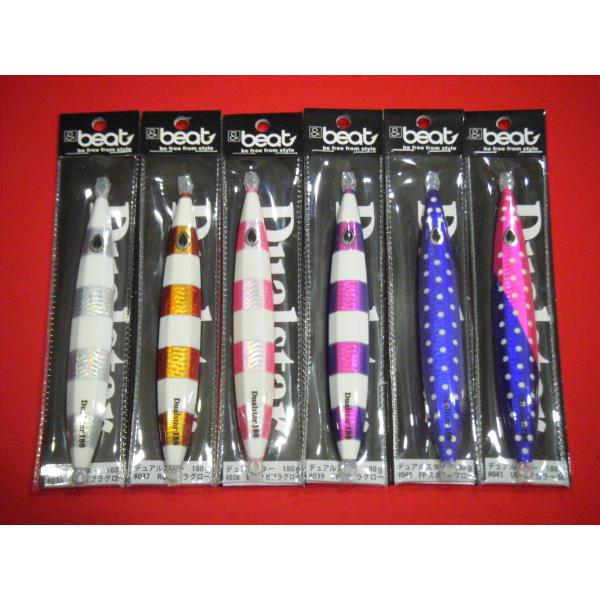 アンドビート　デュアルスタースローピッチ系ながら、少し細めのボディ。リフト時は水をきって縦方向へ跳ね上がる「静」のアクション。フォールさせるとエッジの効いたリア部分が乱流を発生させて、斜め方向に暴れながら沈下する「動」アクションへと変貌。こ...