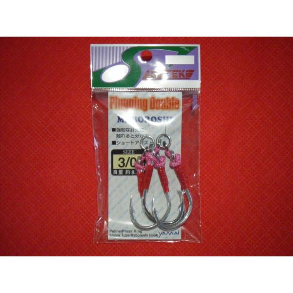 プラッギングに最適化された即掛かり・強力貫通仕様・ダブル。フックサークルが付きにくいのもステキでございます。ナイスですね。ナイスでしょう。ナイスすぎます！自重表記もあり、ダイビングペンシルの浮き計算も容易。　1...約3.4g1/0...約...