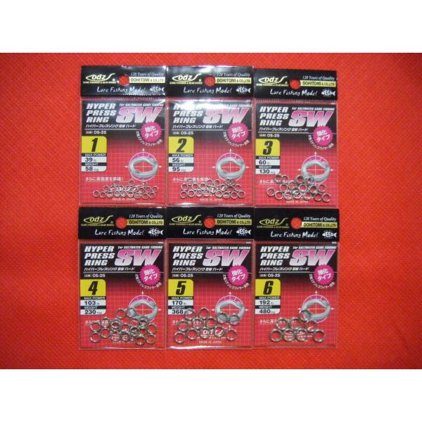 太軸のステンレスワイヤーを使用し、高い引っ張り強度を実現しました。ハイパープレス加工が更に強度をアップさせます。ジギングゲーム等で脱着を繰り返しても開きにくい強化タイプのスプリットリングです。番手/破断強度/個数 ＃1  39lb   20...