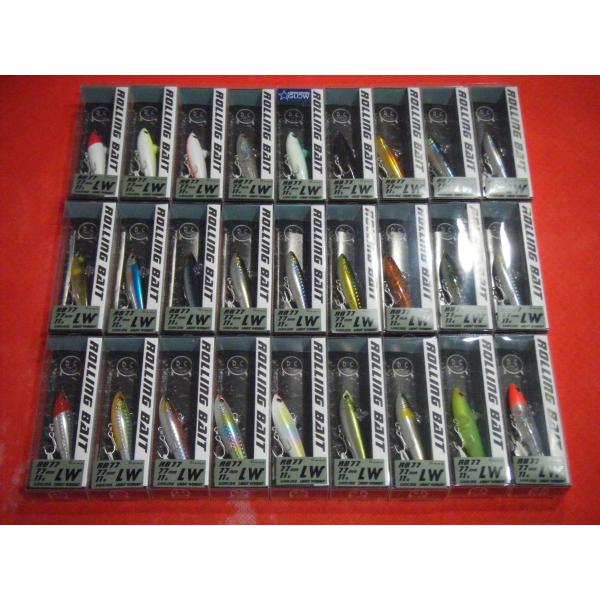 ローリングベイト77mm ライトウェイトType:　 Slow sinkingLength: 77mmWeight: 11gHook:　 ST46 #10Ring:　 #3RB77SSS, RB88SSSの定番生産終了に合わせ、新たにライト...