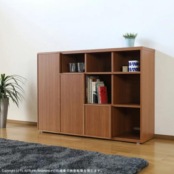 【 商品の大きさ / SIZE 】幅1340　奥行350　高さ967mm【上部引き扉内の内寸】　上段 ： 幅約310　奥行約350　高さ約215mm × 4ヶ所　中段 ： 幅約310　奥行約350　高さ約320mm × 4ヶ所　下段 ： 幅...