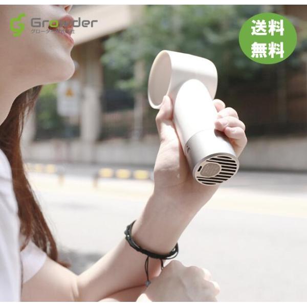 【商品名】ハンディファン【商品詳細】●羽根なし&amp;安全性アップ従来の携帯扇風機の欠点を排除し、羽根ないのデザインで、髪の毛を巻き込まずに、安心安全に使えます。●風量調節操作簡単で、弱風量・中風量・強風量の三段階で、風量を自由に調節可能...