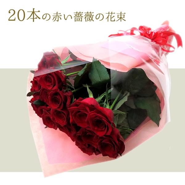誕生日 花 ギフト 赤薔薇の花束  20本  薔薇 バラ ばら 赤い 赤い薔薇 赤いバラ ローズ 生花 花束 プレゼント お祝い 誕生日 記念日 長寿祝い 還暦  還暦祝い 母 父 親 結婚記念日 20周年 周年 祝い 告白 プロポーズ/FGP