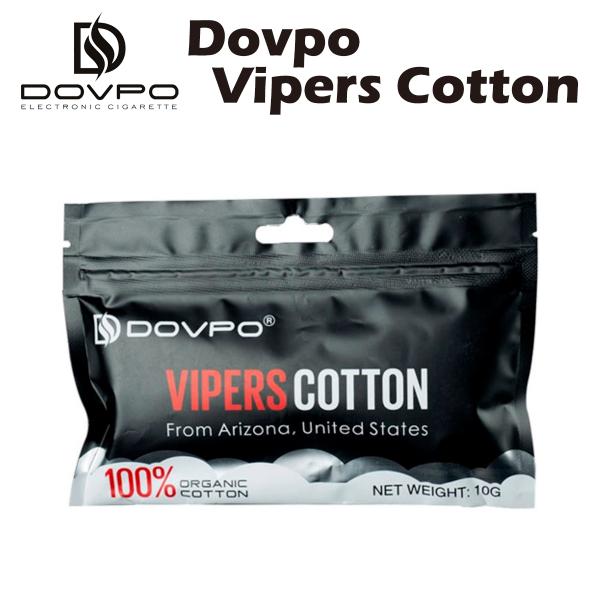 Dovpo Vipers Cotton 10g耐久性・耐熱性に優れ、雑味の無いハイパフォーマンスな電子タバコ用コットンです。アメリカ アリゾナ州で生産された100%オーガニックコットンを使用しています。内容量 10g