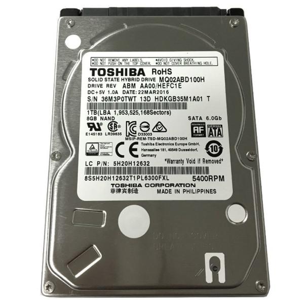 （中古品）TOSHIBA MQ02ABD100H 2.5インチ 5400rpm 64MB 1TB SSHD 8GB 並行輸入商品写真はサンプル写真となっております。写真の商品が届くわけでは御座いません。※通常の中古品のほか、メーカーにて動作...