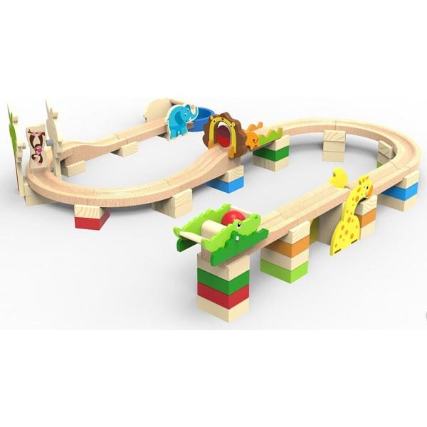 （中古品）ImaginariumサファリMarble Run 55ピースBuildingセット商品写真はサンプル写真となっております。写真の商品が届くわけでは御座いません。用途機能として最低限の付属品はお送りいたしますが取扱説明書、リモコン...
