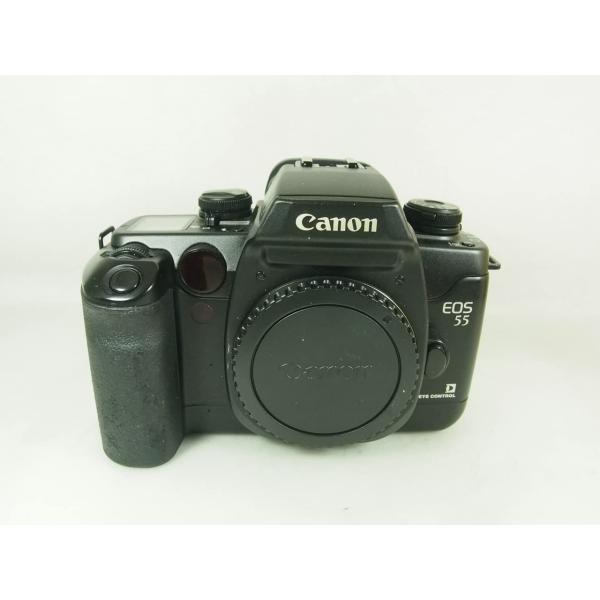 （中古品）Canon EOS 55 ブラック商品写真はサンプル写真となっております。写真の商品が届くわけでは御座いません。用途機能として最低限の付属品はお送りいたしますが取扱説明書、リモコン等含まれていない場合もございます。＊写真に対し付属...