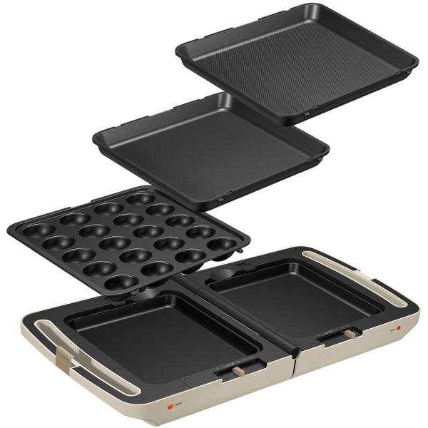 （中古品）アイリスオーヤマ ホットプレート たこ焼き 平面 ホットプレート ディンプル プレート 3枚 折り畳み 両面 角型 左右独立温度設定 アイボ商品写真はサンプル写真となっております。写真の商品が届くわけでは御座いません。用途機能とし...