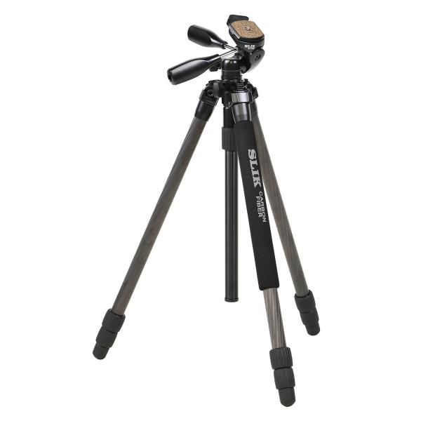 （中古品）SLIK カーボン三脚 ライトカーボン E73 3段 ナットロック式 25mmパイプ径 3ウェイ雲台 クイックシュー式 108338商品写真はサンプル写真となっております。写真の商品が届くわけでは御座いません。※通常の中古品のほか...