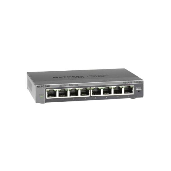 （中古品）NETGEAR ネットギア GS108E ギガ8ポート アンマネージプラス商品写真はサンプル写真となっております。写真の商品が届くわけでは御座いません。用途機能として最低限の付属品はお送りいたしますが取扱説明書、リモコン等含まれて...