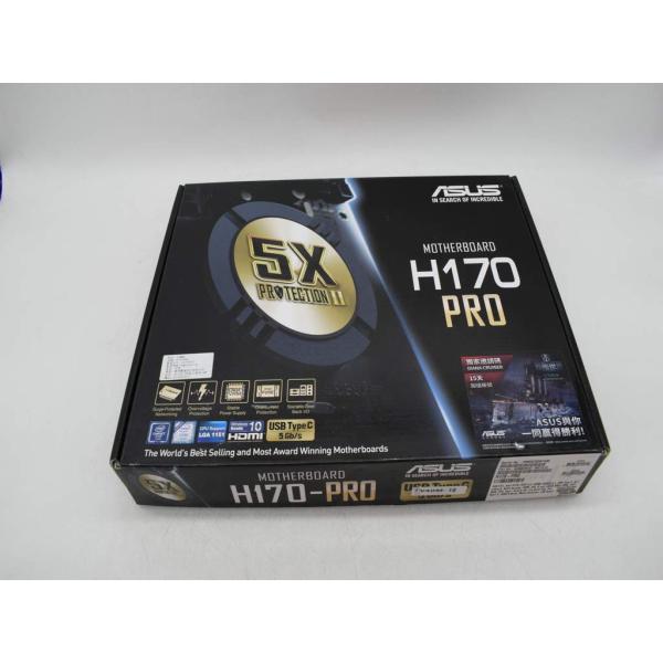 （中古品）ASUS H170-PRO商品写真はサンプル写真となっております。写真の商品が届くわけでは御座いません。用途機能として最低限の付属品はお送りいたしますが取扱説明書、リモコン等含まれていない場合もございます。＊写真に対し付属品の差異...