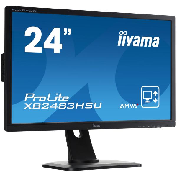 （中古品）iiyama AMVA+パネル搭載 WLEDバックライト24型ワイド液晶ディスプレイ XB2483HSU-B1商品写真はサンプル写真となっております。写真の商品が届くわけでは御座いません。用途機能として最低限の付属品はお送りいたし...