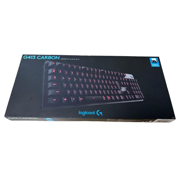 （中古品）G413CB(カーボン) Carbon and Silver 有線キーボード 日本語配108キー商品写真はサンプル写真となっております。写真の商品が届くわけでは御座いません。用途機能として最低限の付属品はお送りいたしますが取扱説明...