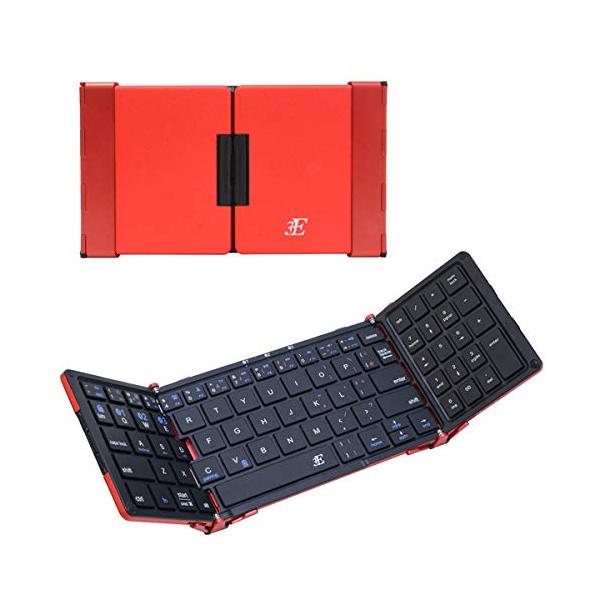 （中古品）スリーイー 浅沼商会 3E-BKY7-BR 3E Bluetooth Keyboard TENPLUS 3つ折りタイプ ブラック×レッド ケ商品写真はサンプル写真となっております。写真の商品が届くわけでは御座いません。※通常の中古...