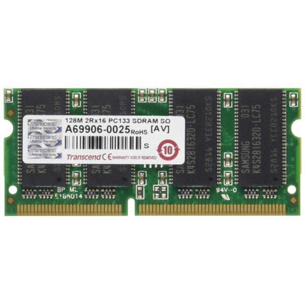 （中古品）Transcend 128MB SDRAM PC133 144pin SO-DIMM TS128MSH555B (SHARP CE-M555商品写真はサンプル写真となっております。写真の商品が届くわけでは御座いません。用途機能とし...
