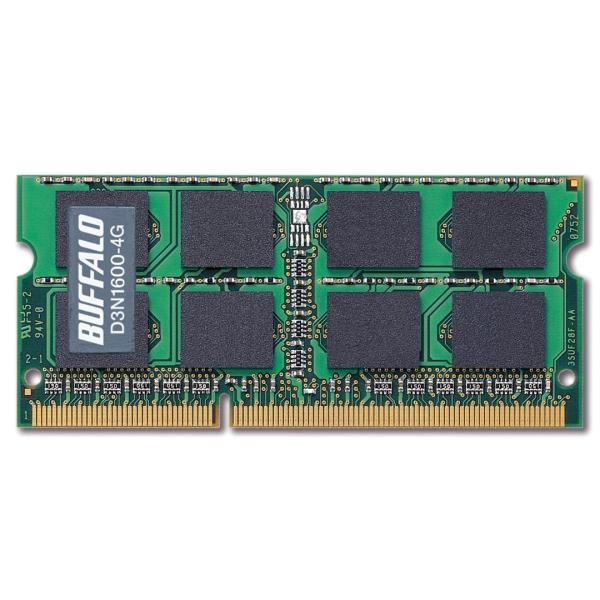 （中古品）BUFFALO PC3-12800 204Pin DDR3 SDRAM S.O.DIMM 4GB D3N1600-4G商品写真はサンプル写真となっております。写真の商品が届くわけでは御座いません。用途機能として最低限の付属品はお送...