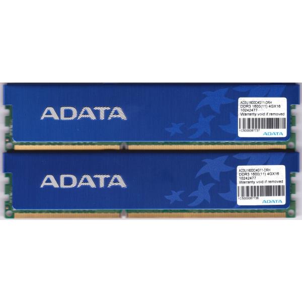 （中古品）ADATA デスクトップ用 メモリー AD3U1600C4G11-DRH (DDR3 PC3-12800 8GB 4GBx2枚組)商品写真はサンプル写真となっております。写真の商品が届くわけでは御座いません。用途機能として最低限の...