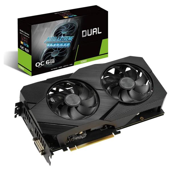 （中古品）RTX 2060 グラフィクスボード OC/6G/DDR6/2.5 slot (DUAL-RTX2060-O6G-EVO)商品写真はサンプル写真となっております。写真の商品が届くわけでは御座いません。用途機能として最低限の付属品は...