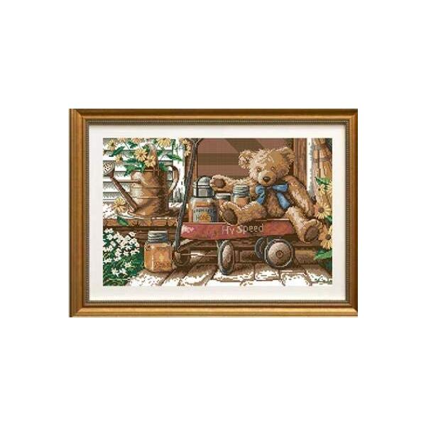     刺繍サイズ（約）45ｘ29cm    ステッチ数： 196x126    刺繍布：綿、11カウント白布（図案印刷）    キット内容：完成見本図、カラー図案印刷布、刺繍糸、簡単なやり方の日本語説明書、刺繍針1-2本    生産国：中...