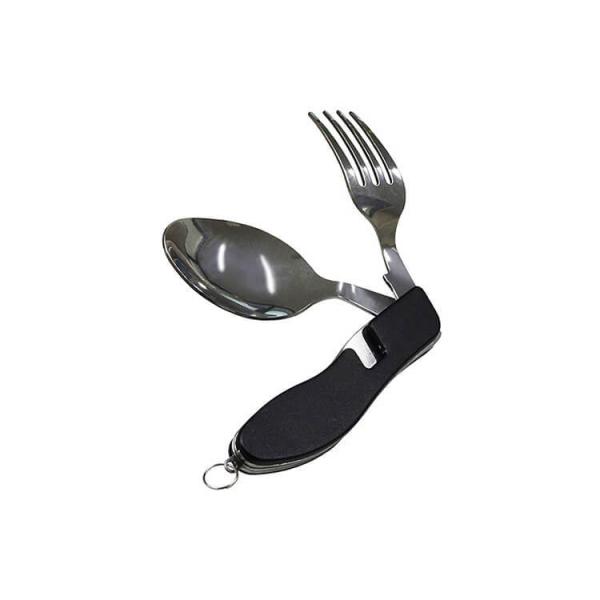 【本体サイズ】収納時：106×39×30mm使用時：フォーク177mm・スプーン185mm【パッケージサイズ】41×33×107mm【素材】ステンレス・アルミ【個装形態】化粧箱入