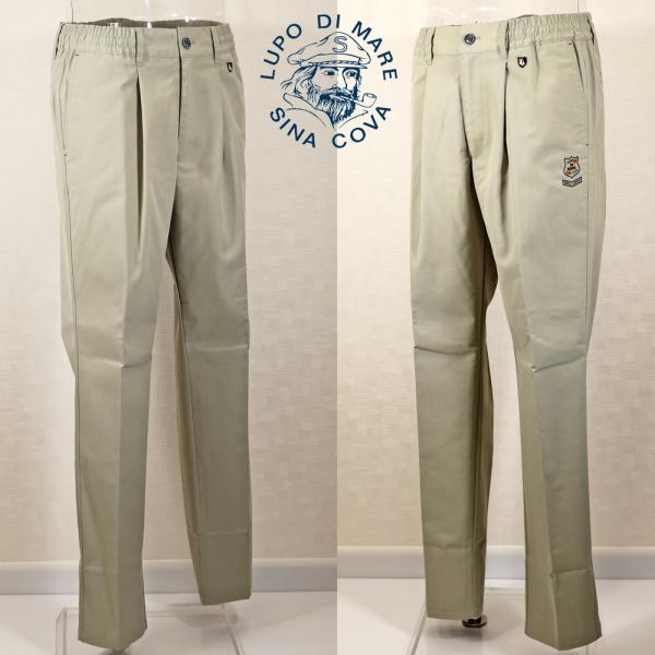 艶消しのポリエステルスパン糸とライクラの交織にWピーチ加工を施し表面と裏面の起毛感を変える事により綿の様な風合いと表情に加えて着用時に温かみを感じさせてくれる素材で秋口にピッタリなイージーパンツ作りました左フロントポケット部にワッペン風の刺...