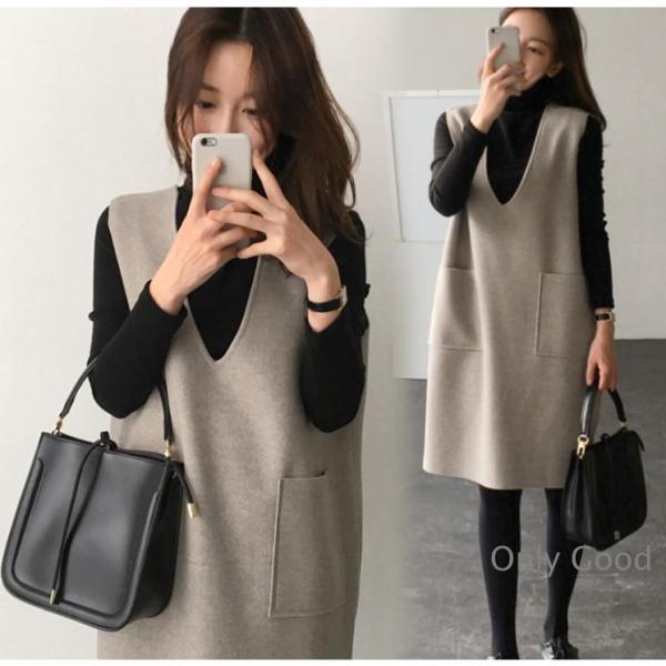 顔回りをすっきり見せてくれ、、華奢見えワンピース。Iラインのシルエットで細見え効果にも期待できます。Vネックでレイヤードスタイルを楽しめるジャンパースカート。サイドスリット入りでキレイめにもカジュアルにも着こなしが可能。大きめのポケット付き...